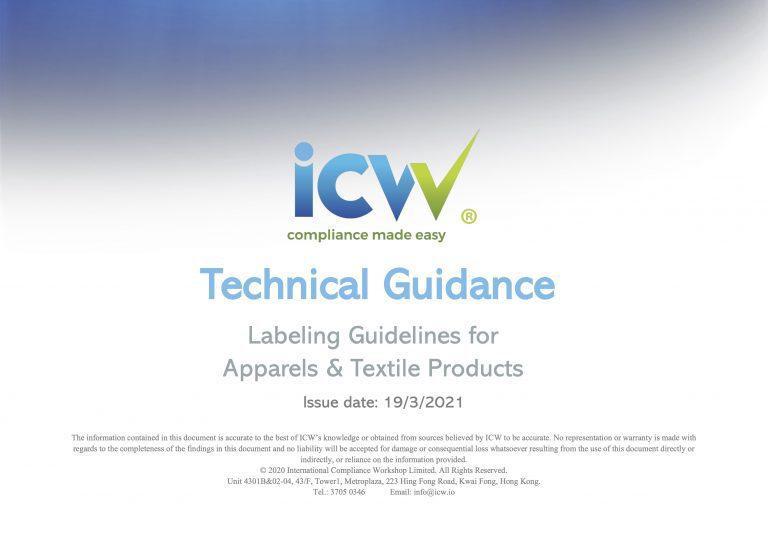 Labeling Guidelines for Apparels & Textile Products - ICW